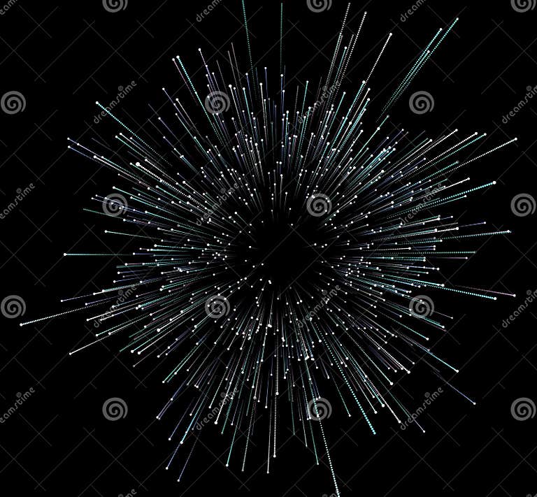 Abstract Background Explosion with Lines from Dots and Particles ...