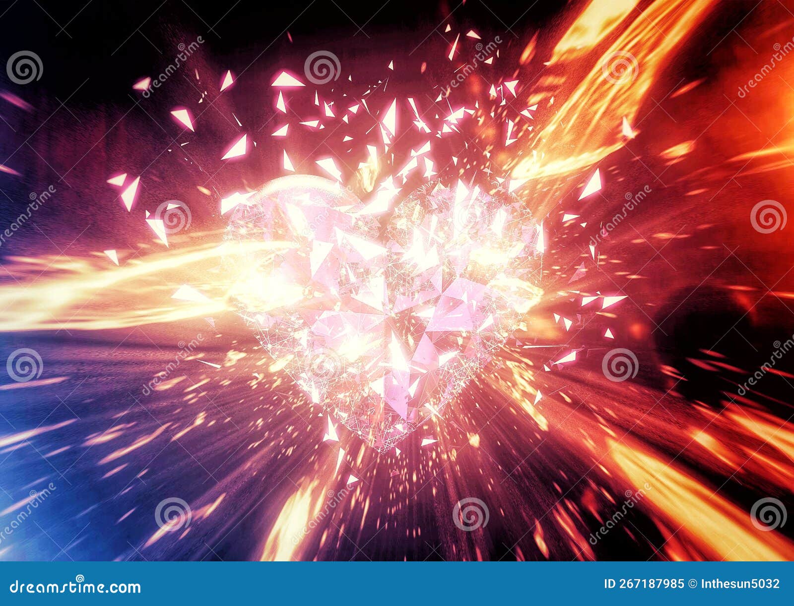 Abstract Background with Explosion and Scattering Light Fragments Stock ...