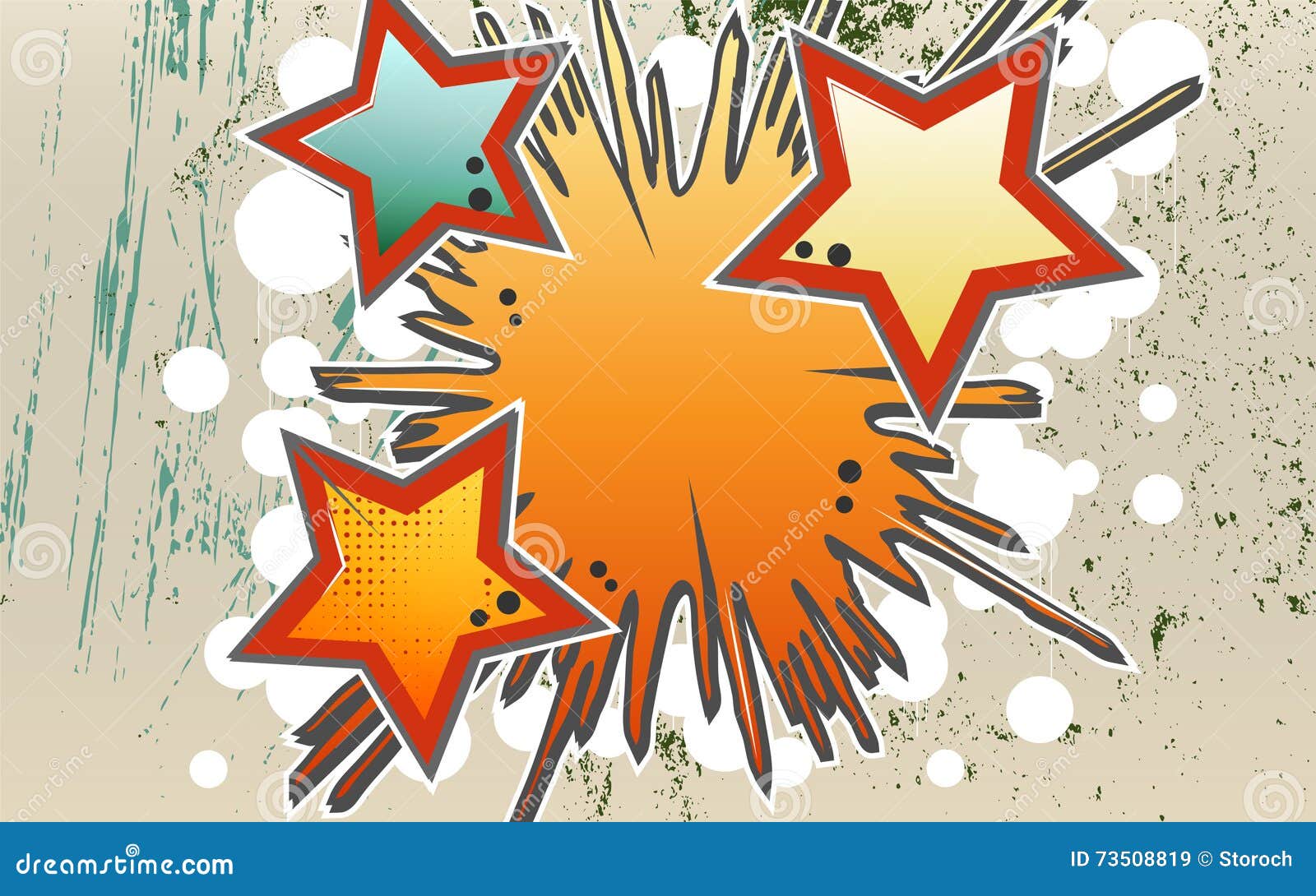 Abstract Background of Explosion Stars in Graffity Style. Stock Vector ...