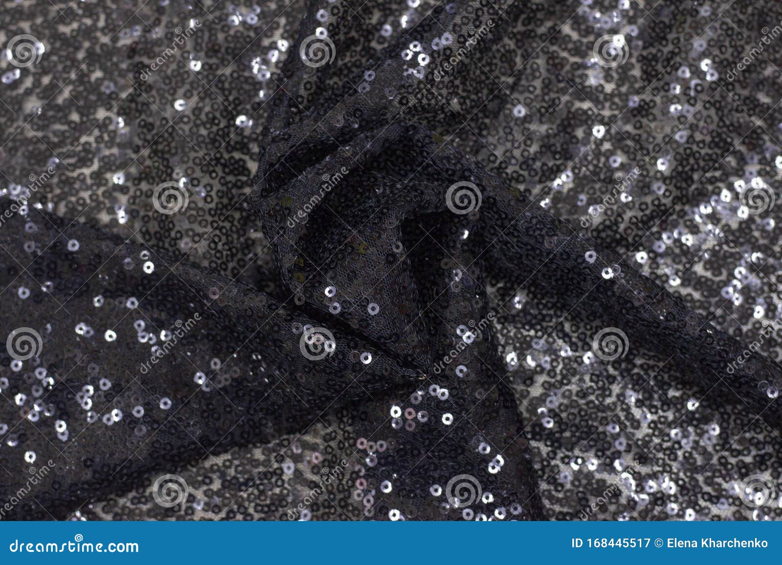 Abstract Background, Fabric Texture in Black with Sequins. Clothes ...