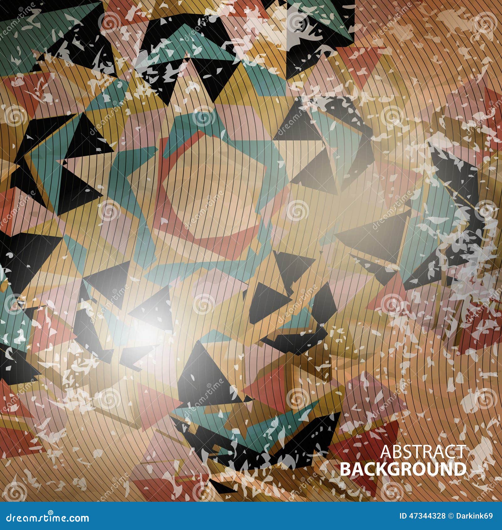 Abstract Background of Faded Triangles in Vintage Style Stock Vector ...