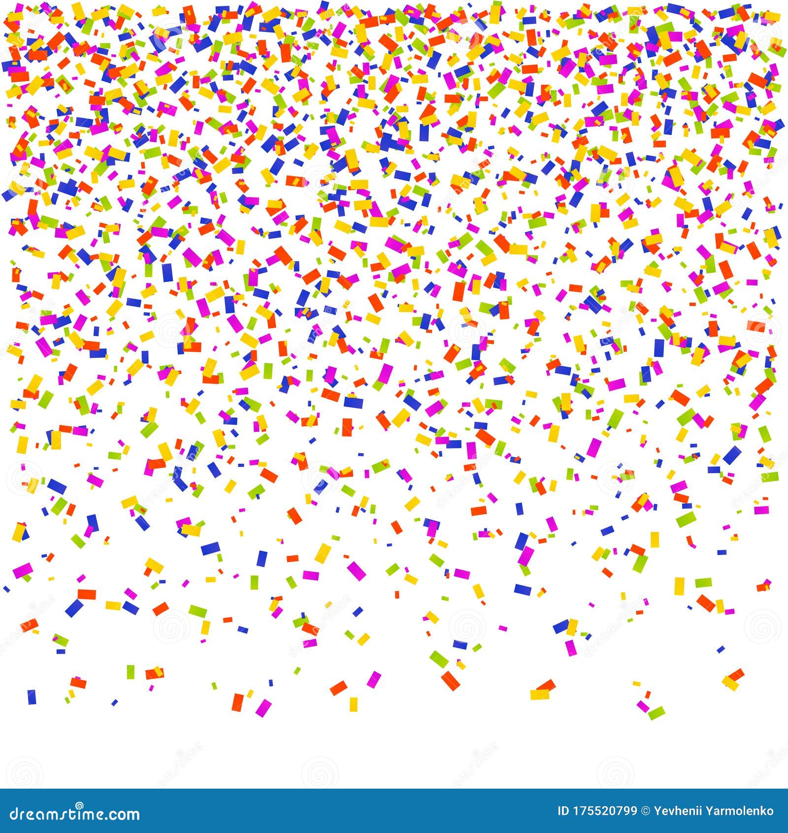 Abstract Background with Falling Colorful Confetti Isolated on a White ...