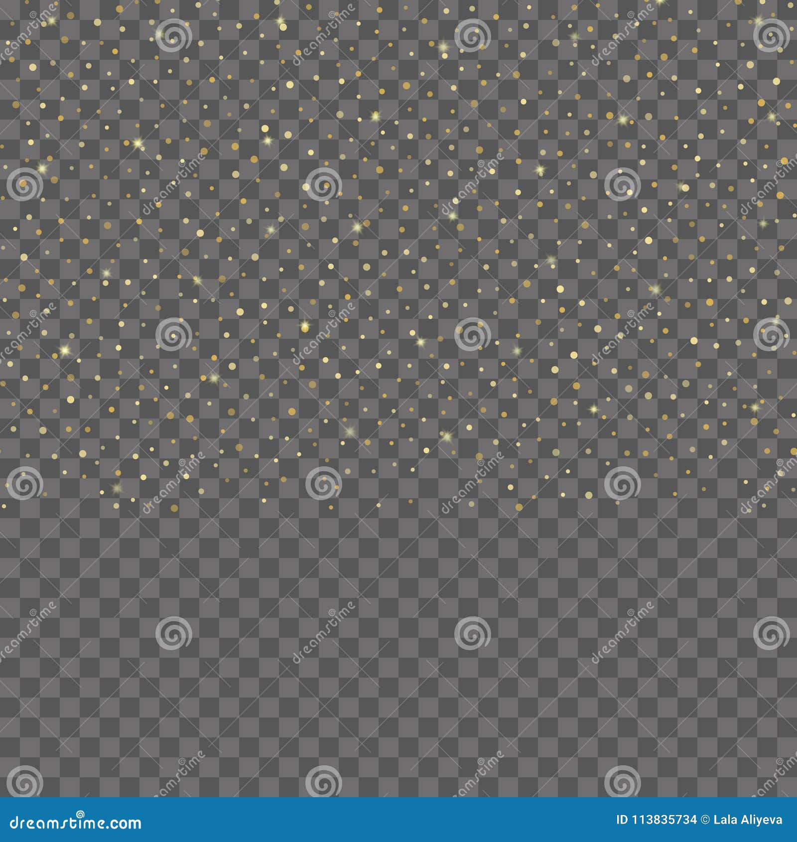 Abstract Background with Falling Gold Dots Ans Stars. Vector. Stock ...