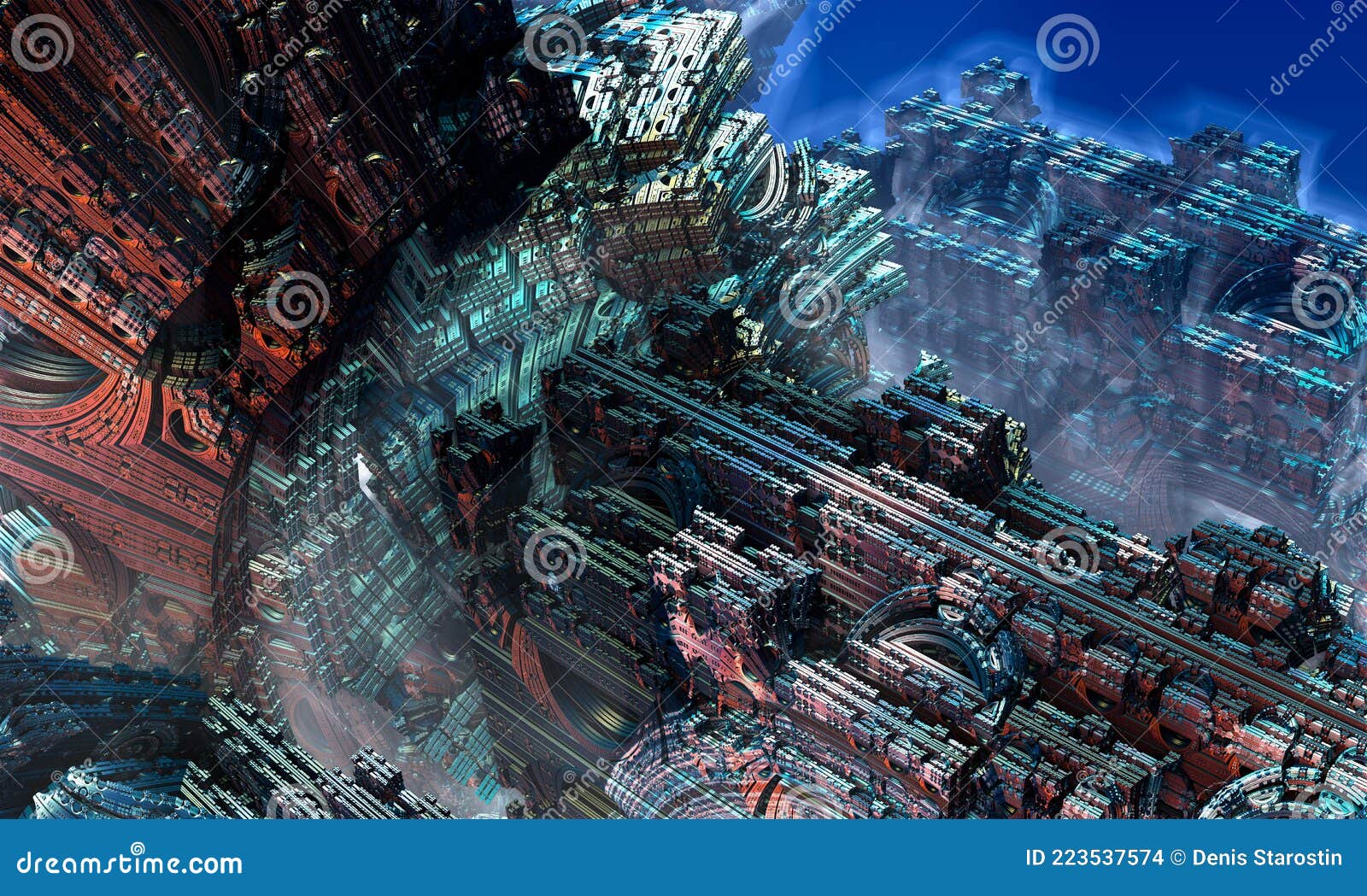 Abstract Background, Fantastic 3D Blue Structures, Technology Remains ...