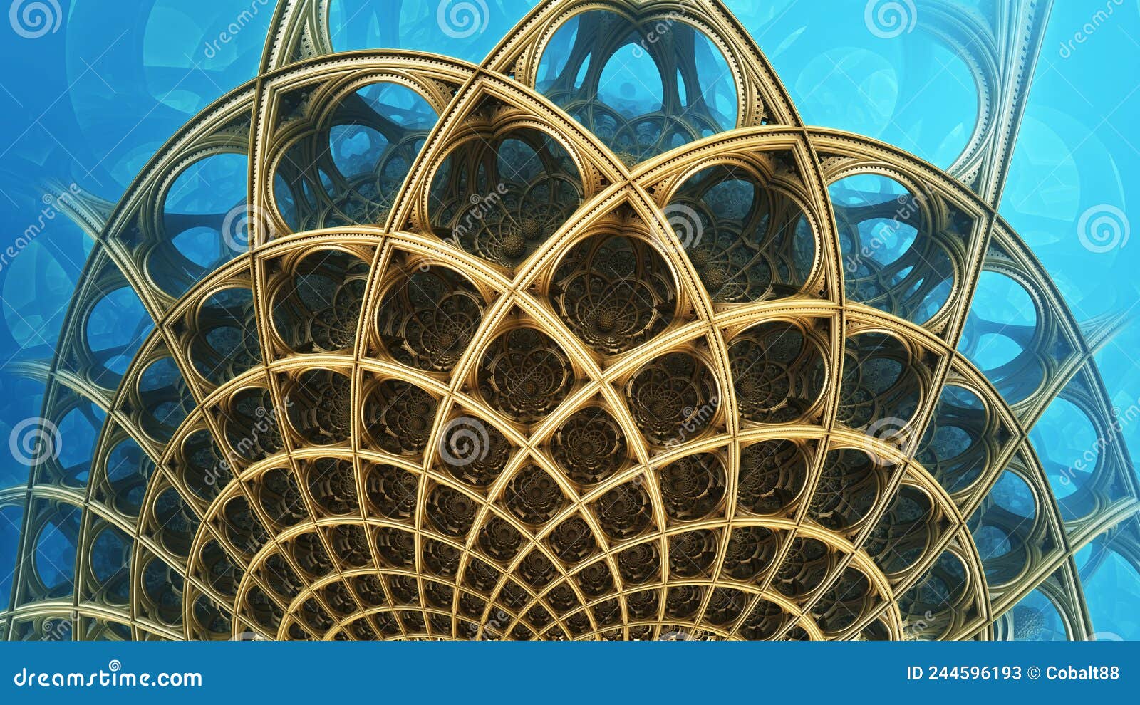 Abstract Background, Fantastic 3D Gold Structures, Technology Remains ...