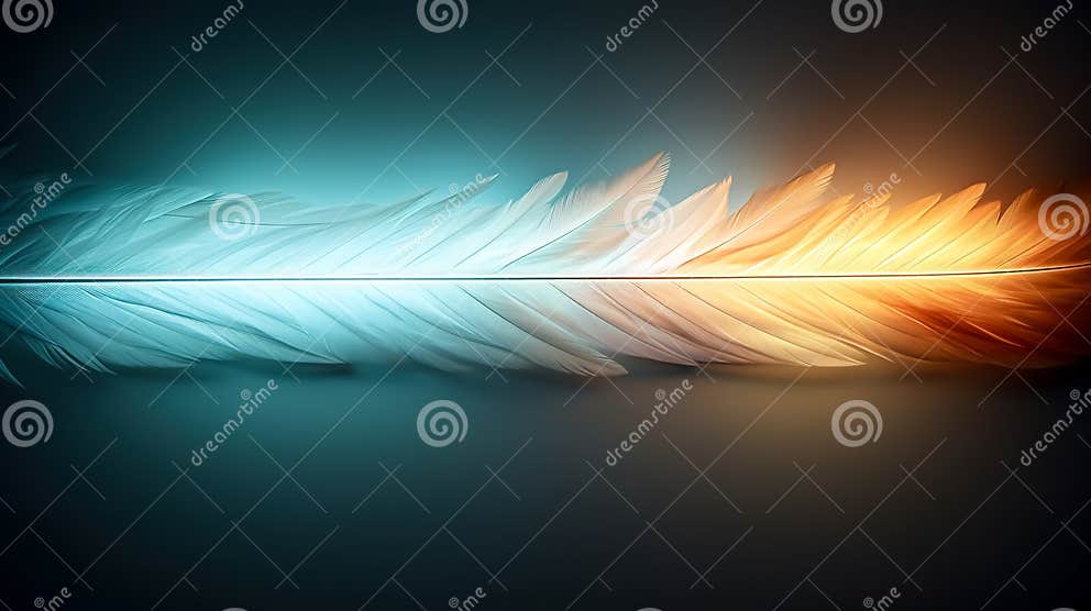 Abstract Background with Feather Illuminated by Gradient Backlight ...