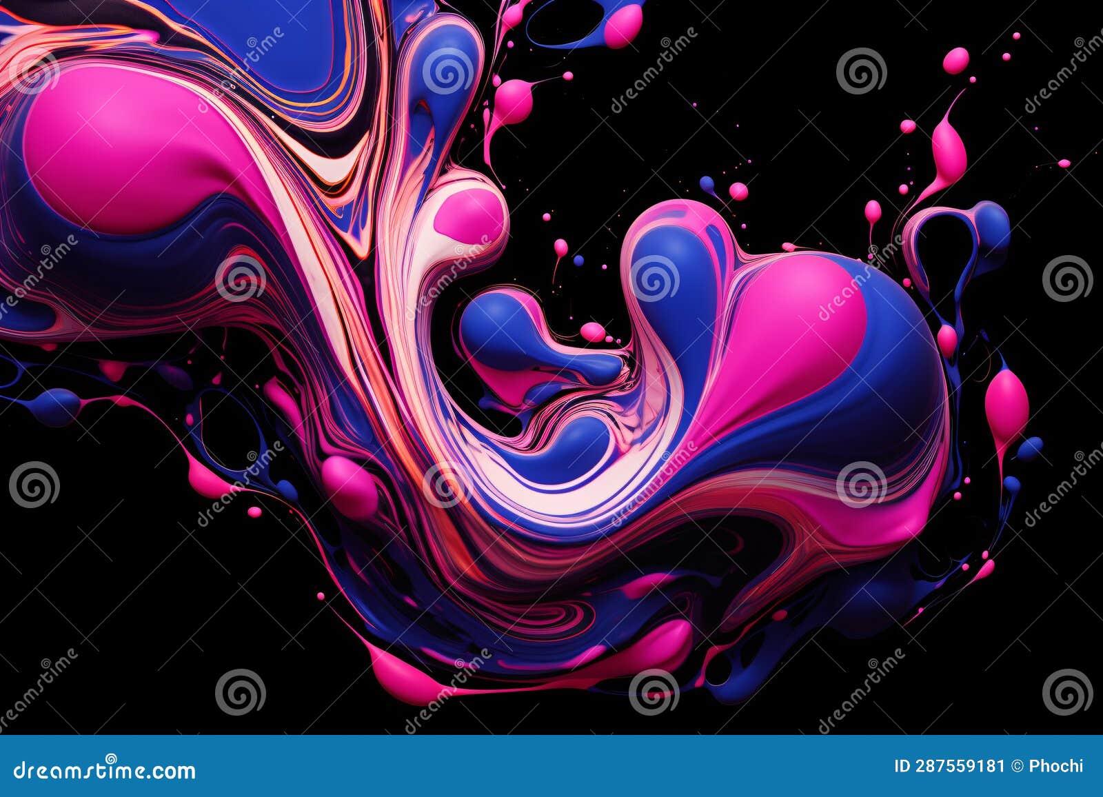 Abstract Blue and Pink Liquid Wave Background Stock Illustration ...