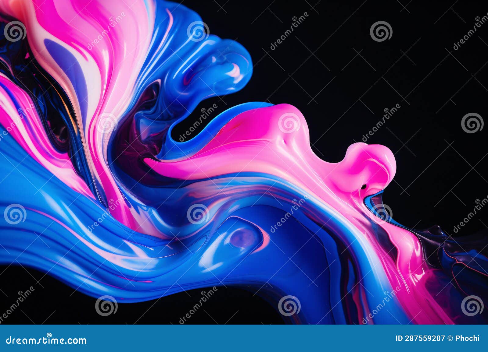 Abstract Blue and Pink Liquid Wave Background Stock Illustration ...