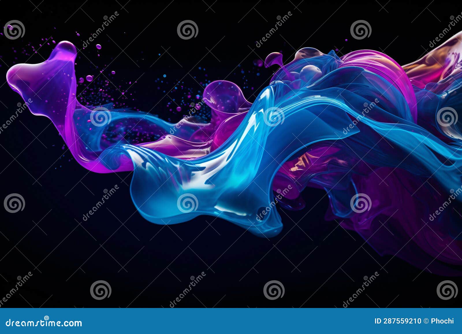Abstract Blue and Pink Liquid Wave Background Stock Illustration ...