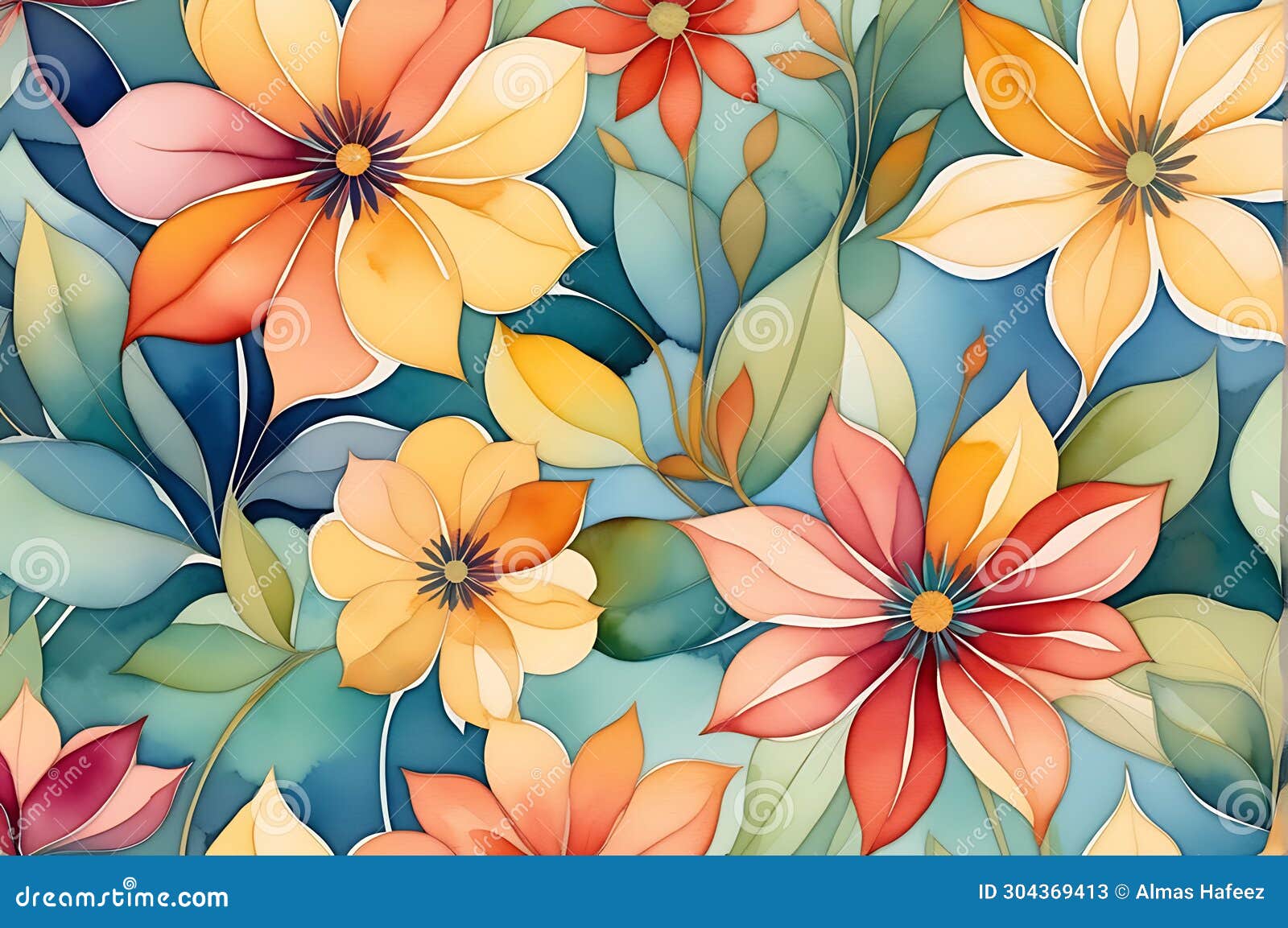 Abstract Background Featuring an Amalgamation of Flowers - Blending ...
