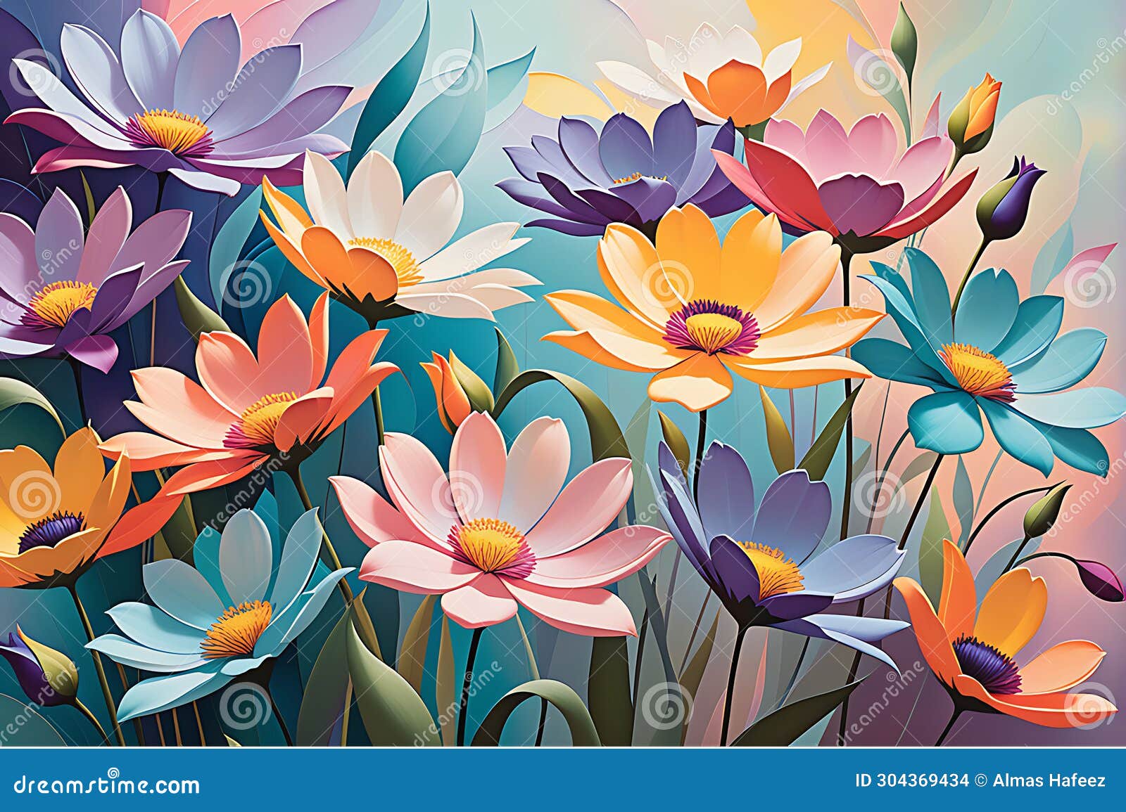 Abstract Background Featuring an Amalgamation of Flowers - Colors ...