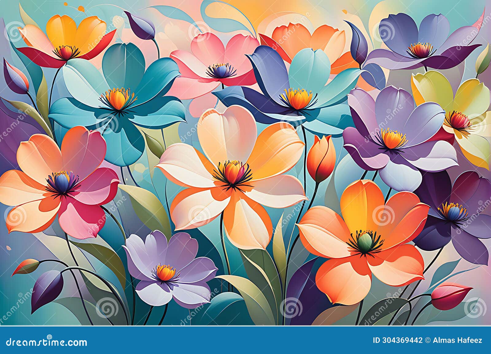 Abstract Background Featuring an Amalgamation of Flowers - Colors ...