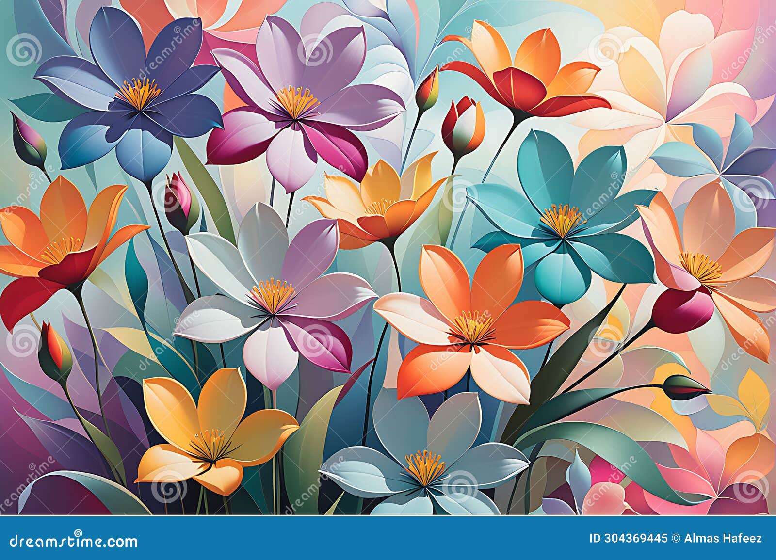 Abstract Background Featuring an Amalgamation of Flowers - Colors ...