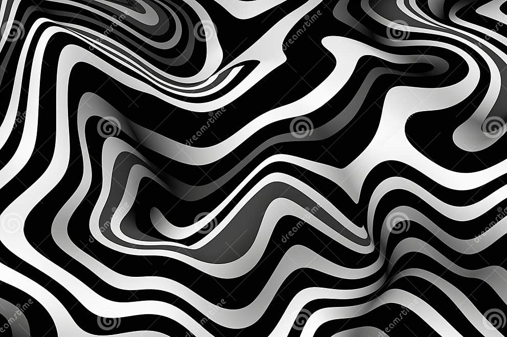 Abstract Black and White Squiggly Lines Background Illustration Stock ...