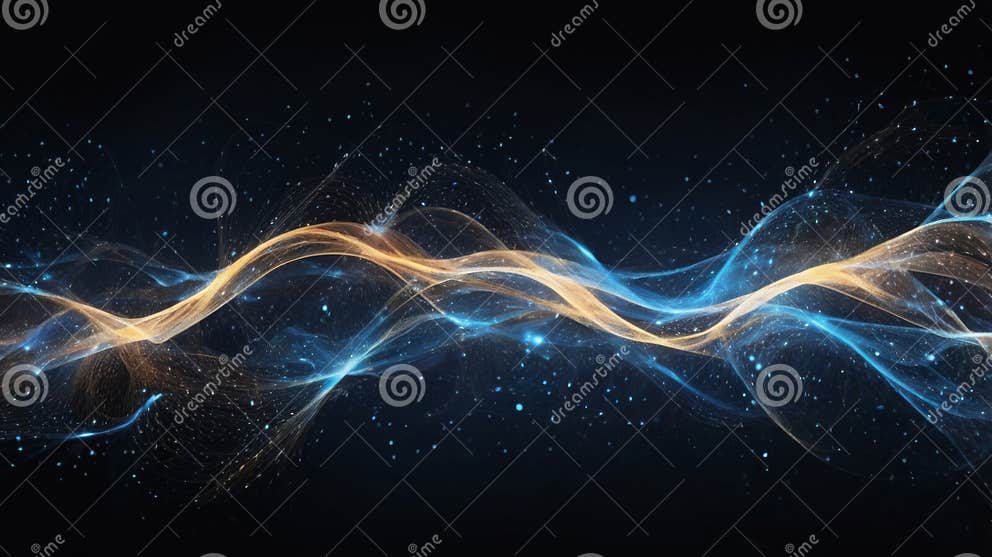 Abstract Background Featuring Clusters of Glowing Particles ...