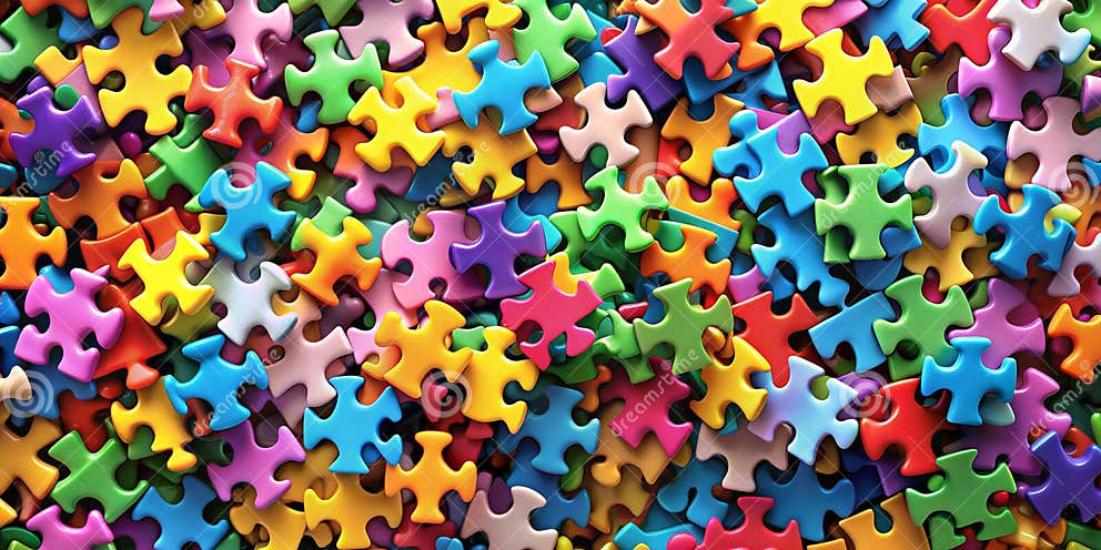 Abstract Background Featuring a Colorful Array of Unsolved Puzzles ...