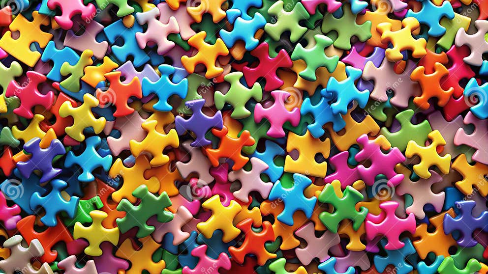 Abstract Background Featuring a Colorful Array of Unsolved Puzzles Creating a Captivating Visual ...