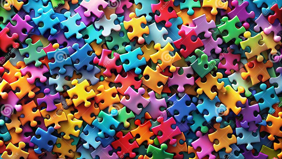 Abstract Background Featuring a Colorful Array of Unsolved Puzzles ...