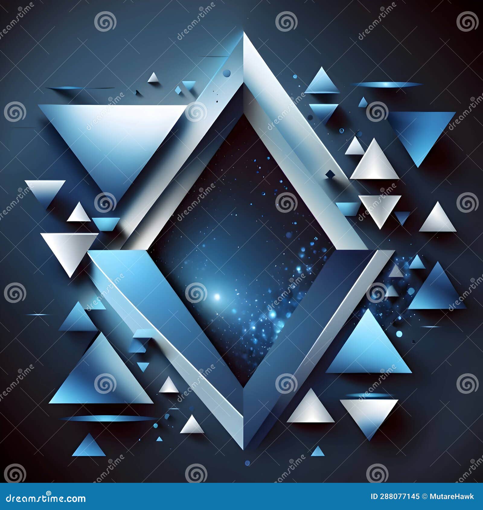 Abstract Background with Blue Technology Dark Triangles Stock Illustration - Illustration of ...