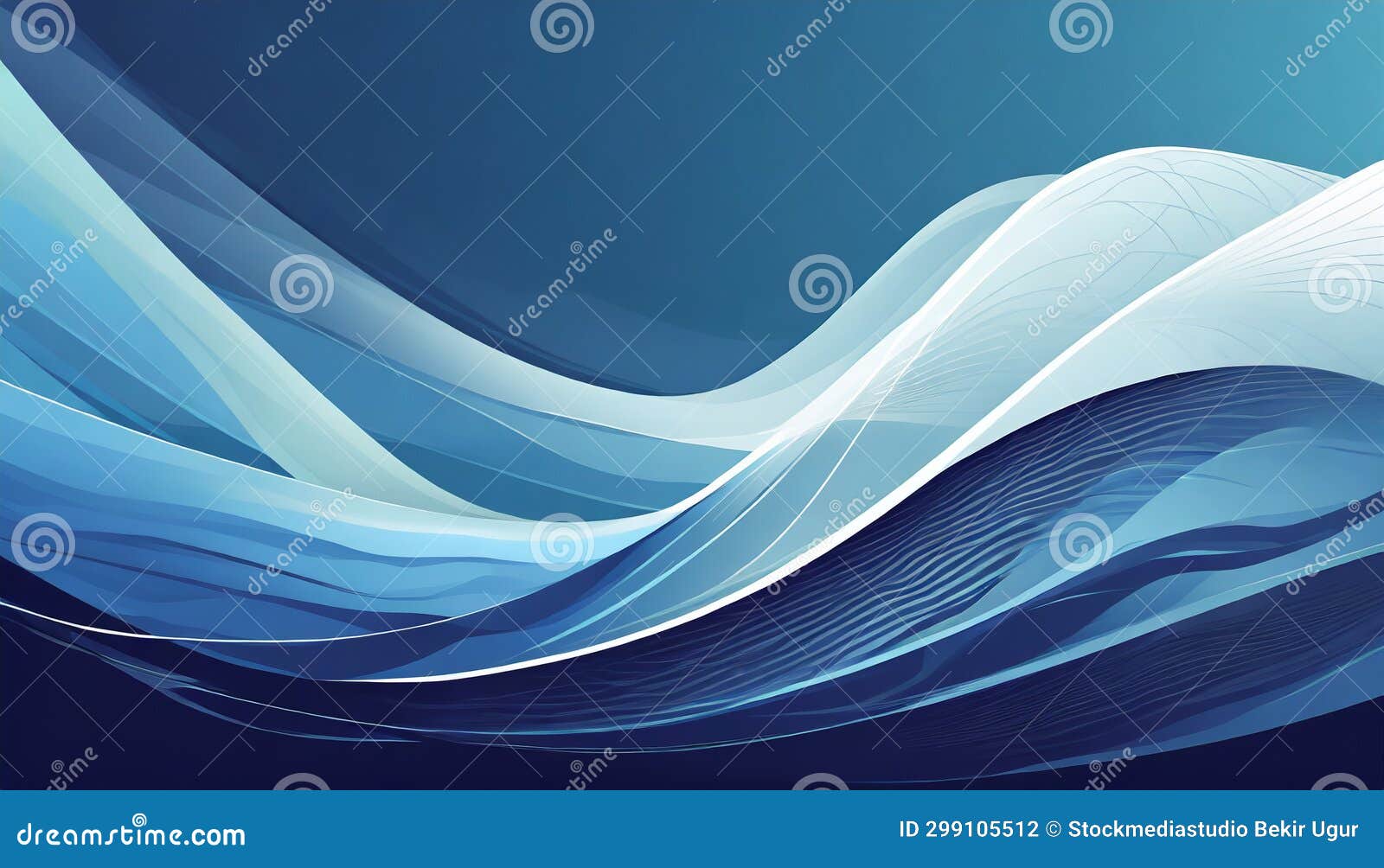 Abstract Blue Wave Vector Background Stock Illustration - Illustration ...