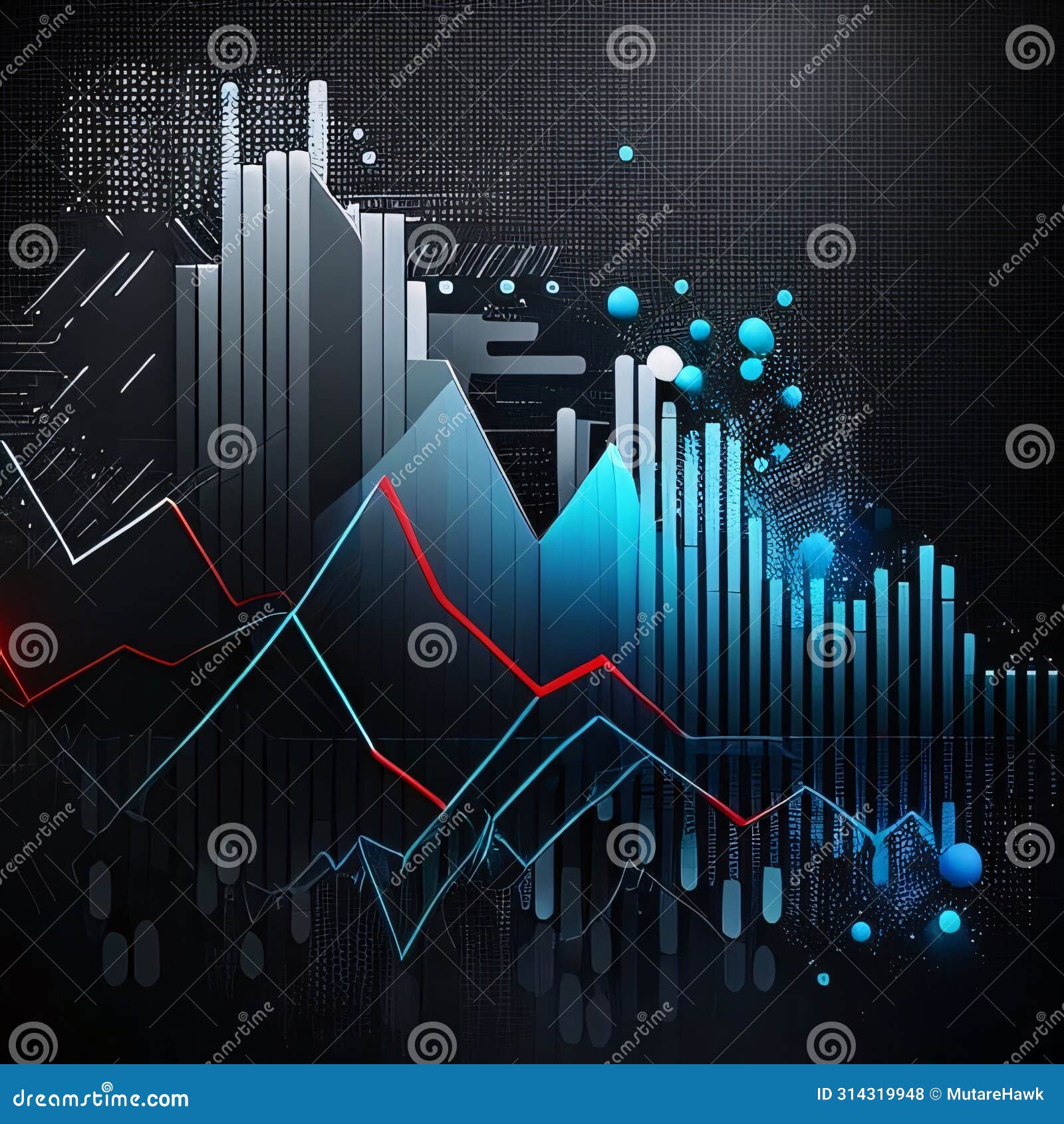 Abstract Background with Financial Charts and Graphs. Eps 10 Vector ...