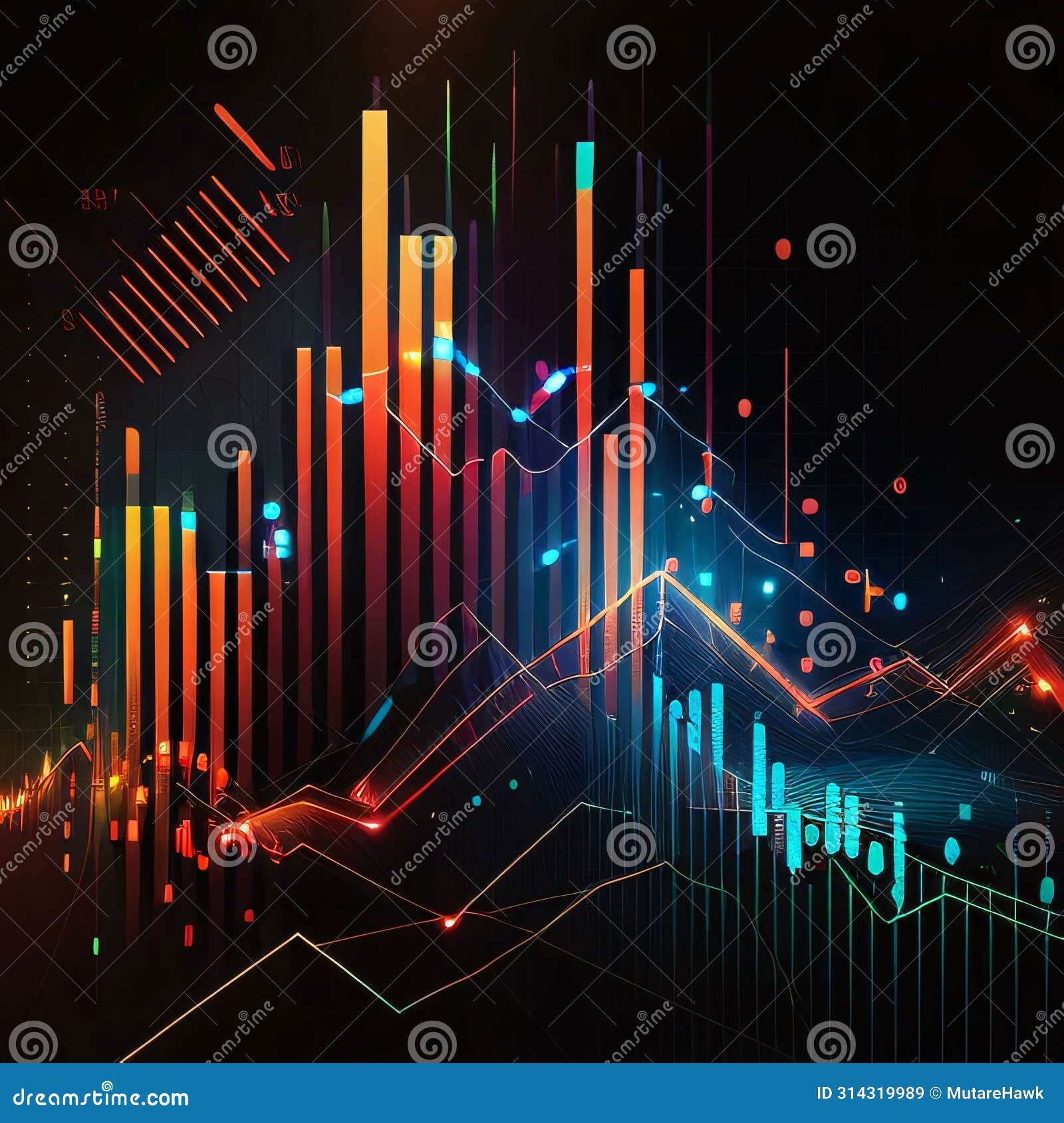 Abstract Background with Financial Graphs and Charts. Eps 10 Vector ...