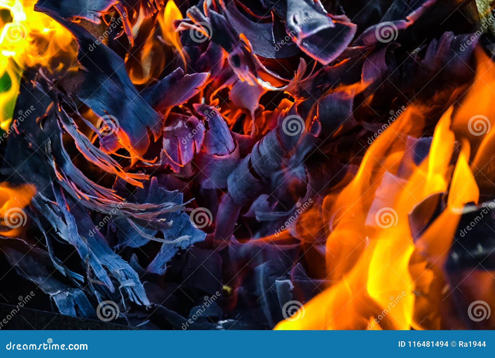 Abstract Background of Fire, Coals, Flames and Twisting Elements of Ash ...