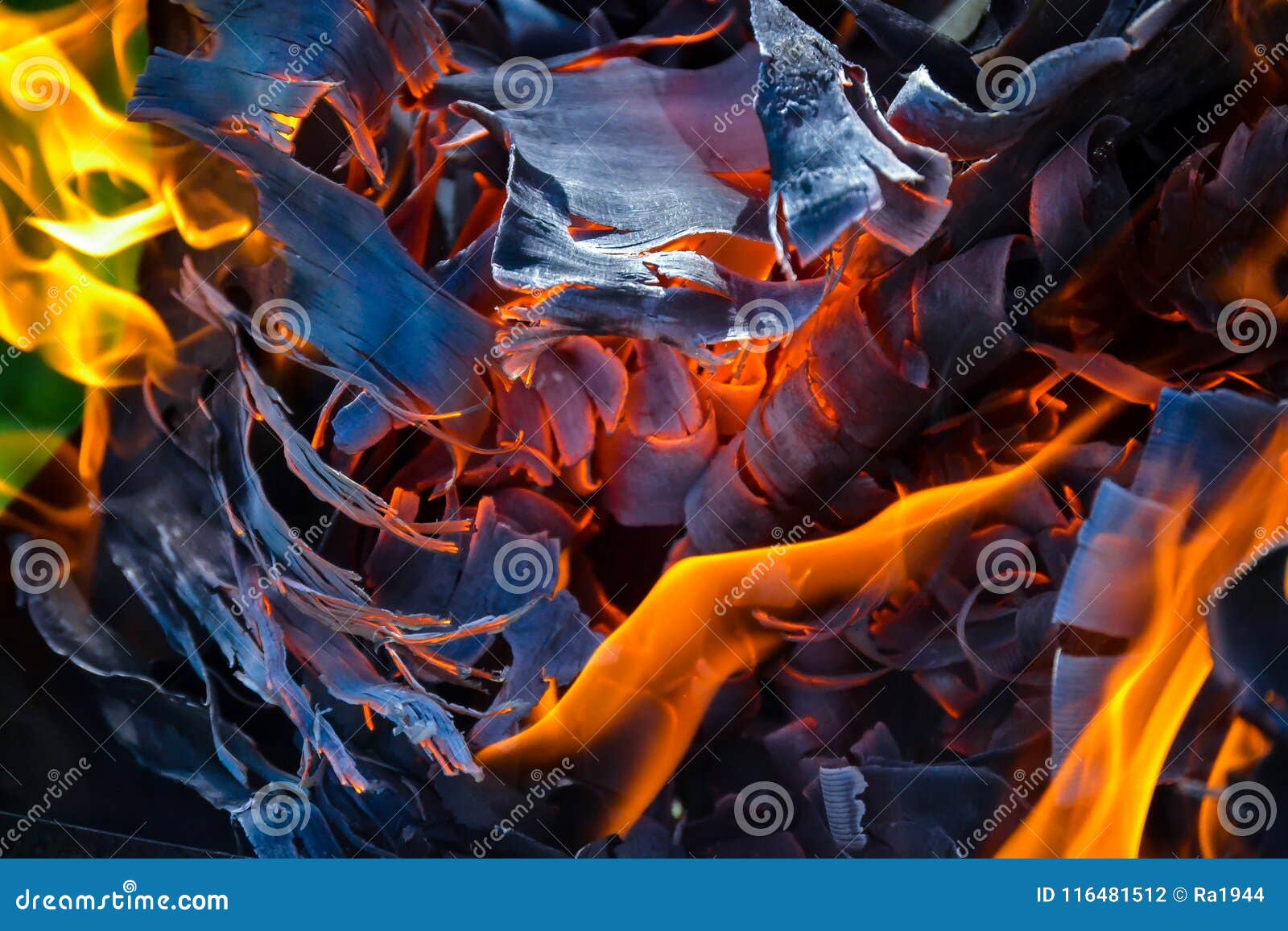 Abstract Background of Fire, Coals, Flames and Twisting Elements of Ash ...