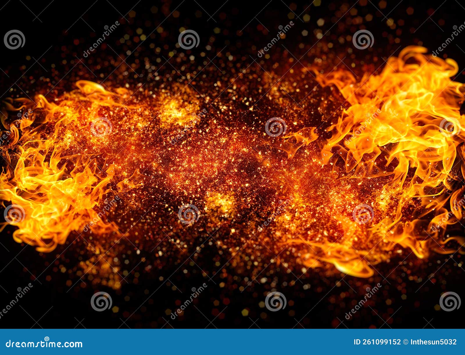 Abstract Background with Fire Flames Exploding in the Dark Stock Photo ...