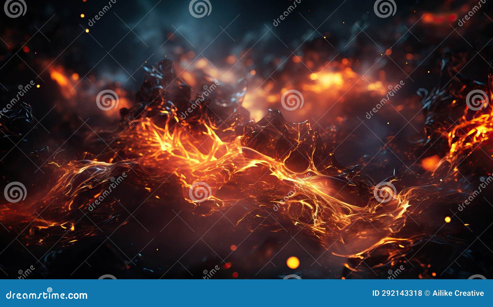 Abstract Background with Fire Flames and Sparks Stock Illustration ...