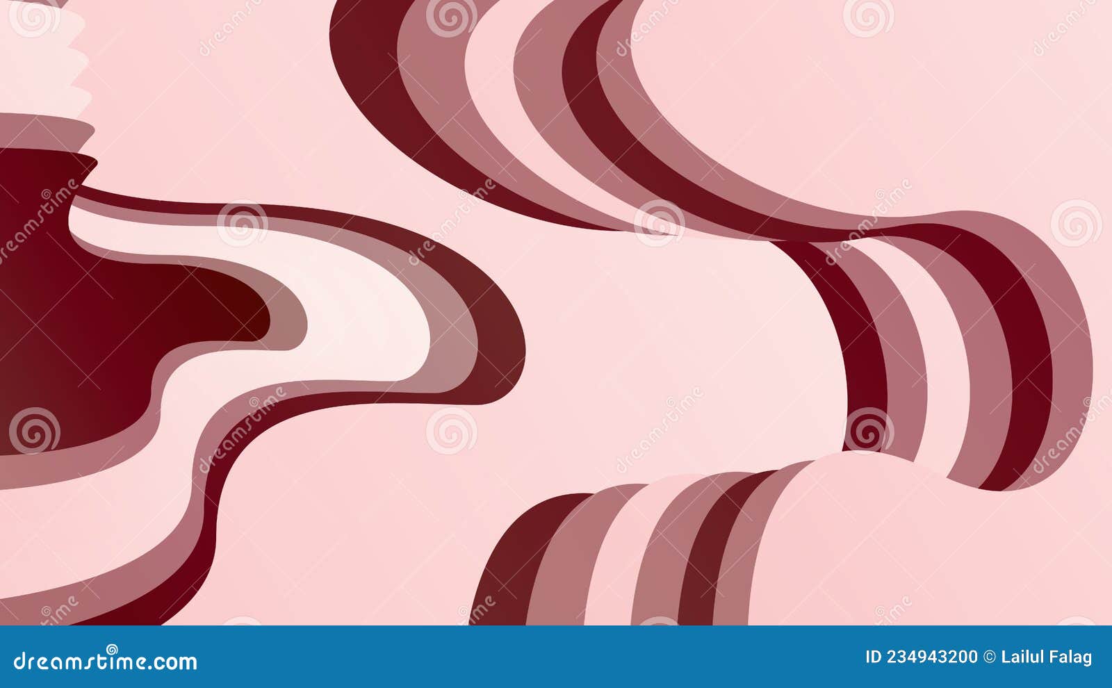 Wavy Concave Line. Sketch. Horizontal Amplitude Of Oscillations. Hand ...