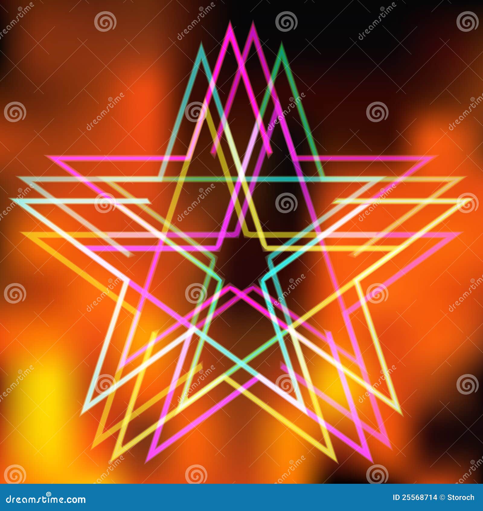 Abstract Background With Flames And Star. Stock Vector - Illustration ...