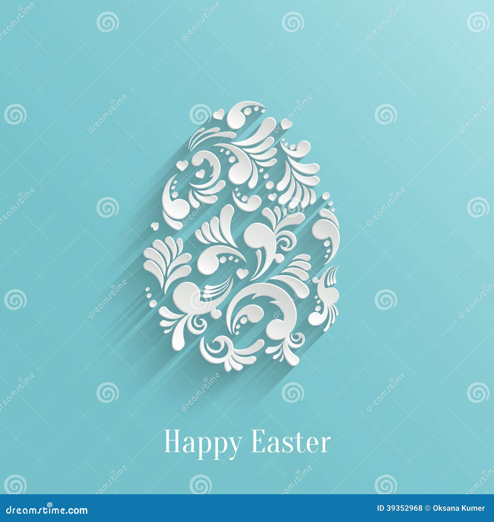 Abstract Background with Floral Easter Egg Stock Vector - Illustration ...