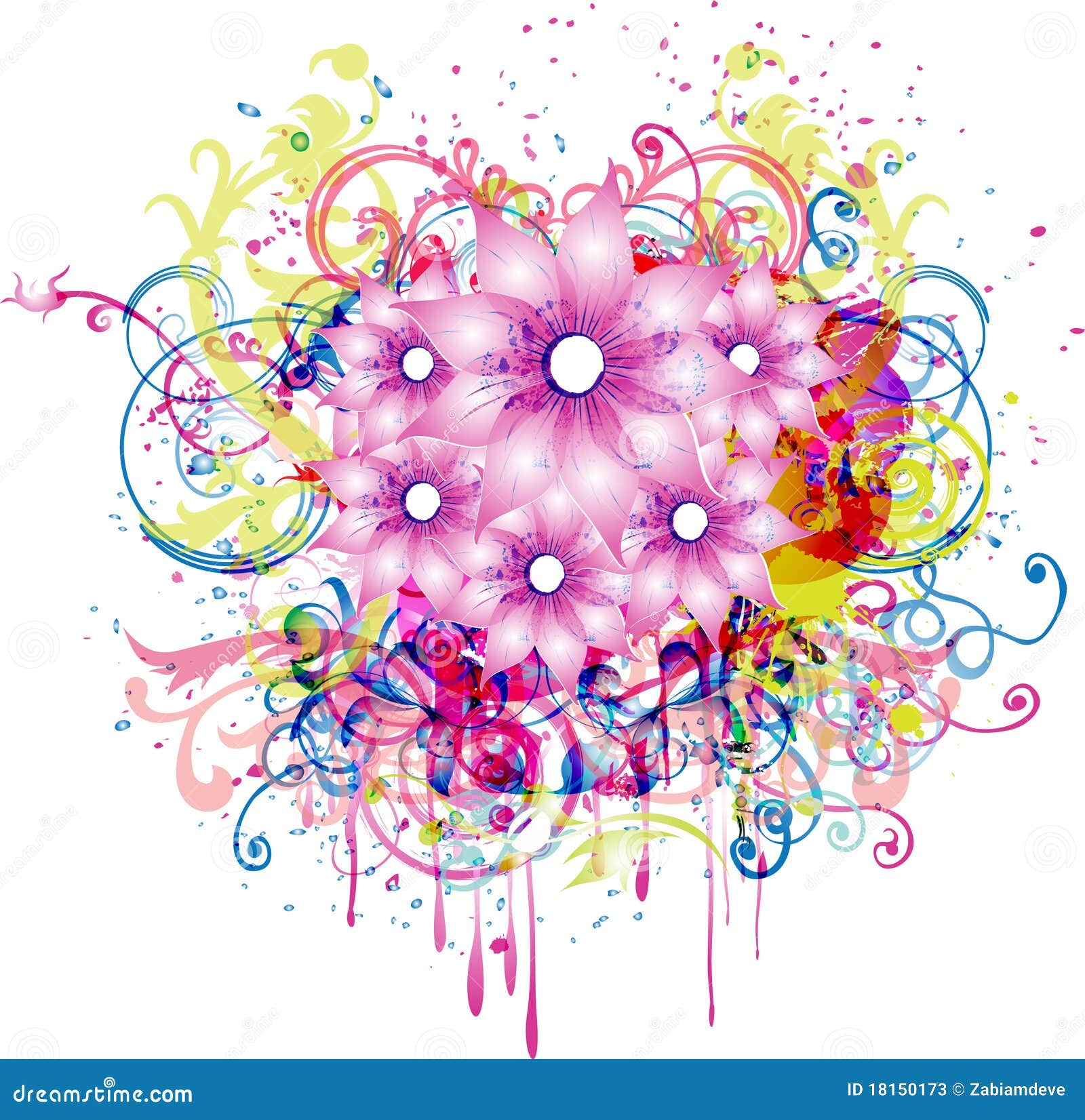 Abstract Background with Floral Element Stock Vector - Illustration of ...
