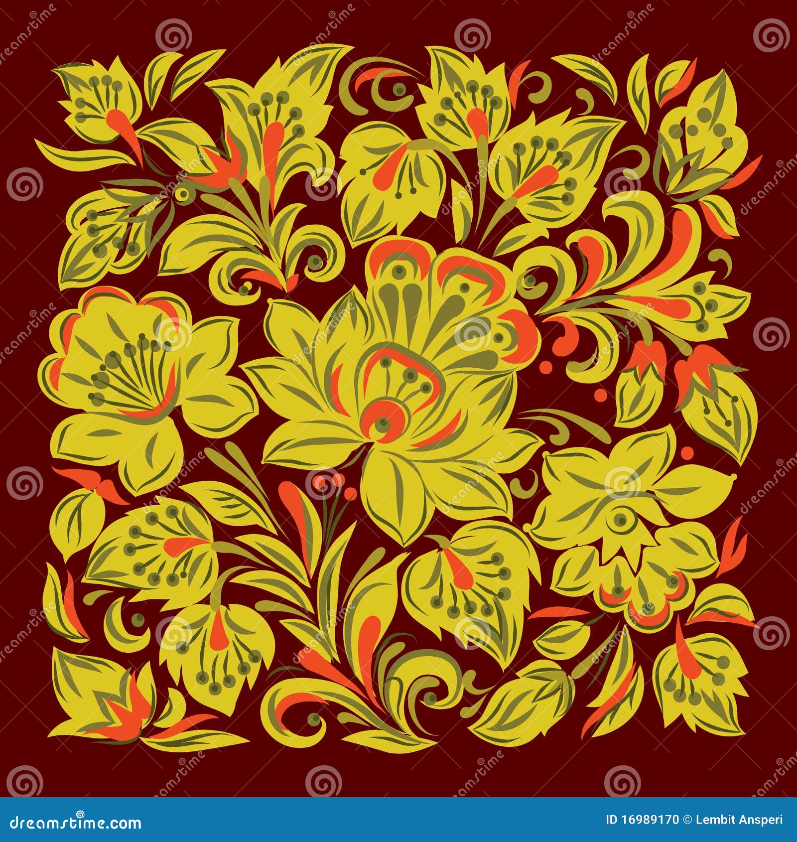 Abstract Background With Floral Ornament Stock Vector Illustration Of
