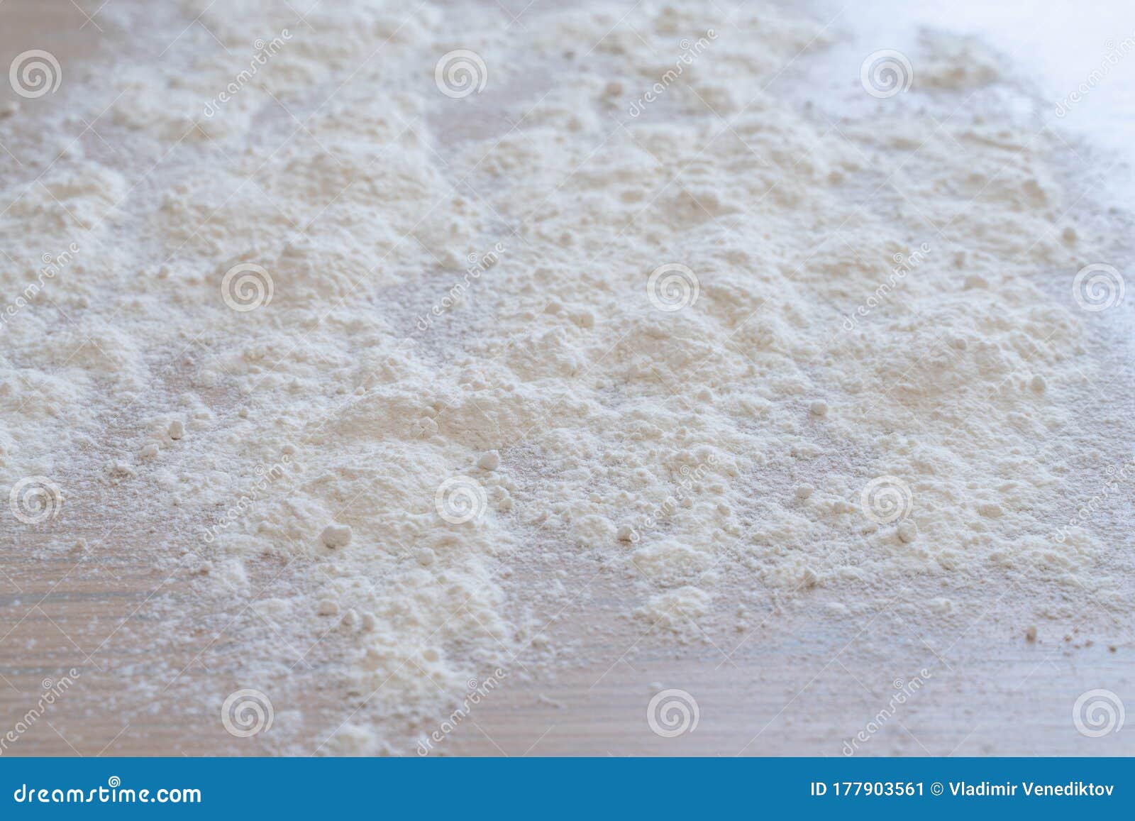 Abstract Background Flour is Scattered on a Light Wooden Table Stock ...