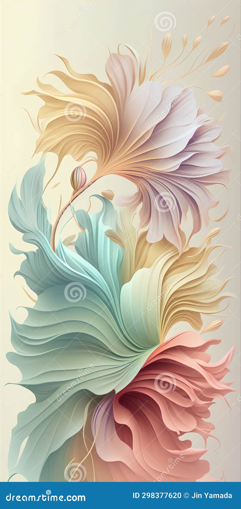 Abstract Background with Flowers in Pastel Colors. Vector Illustration ...