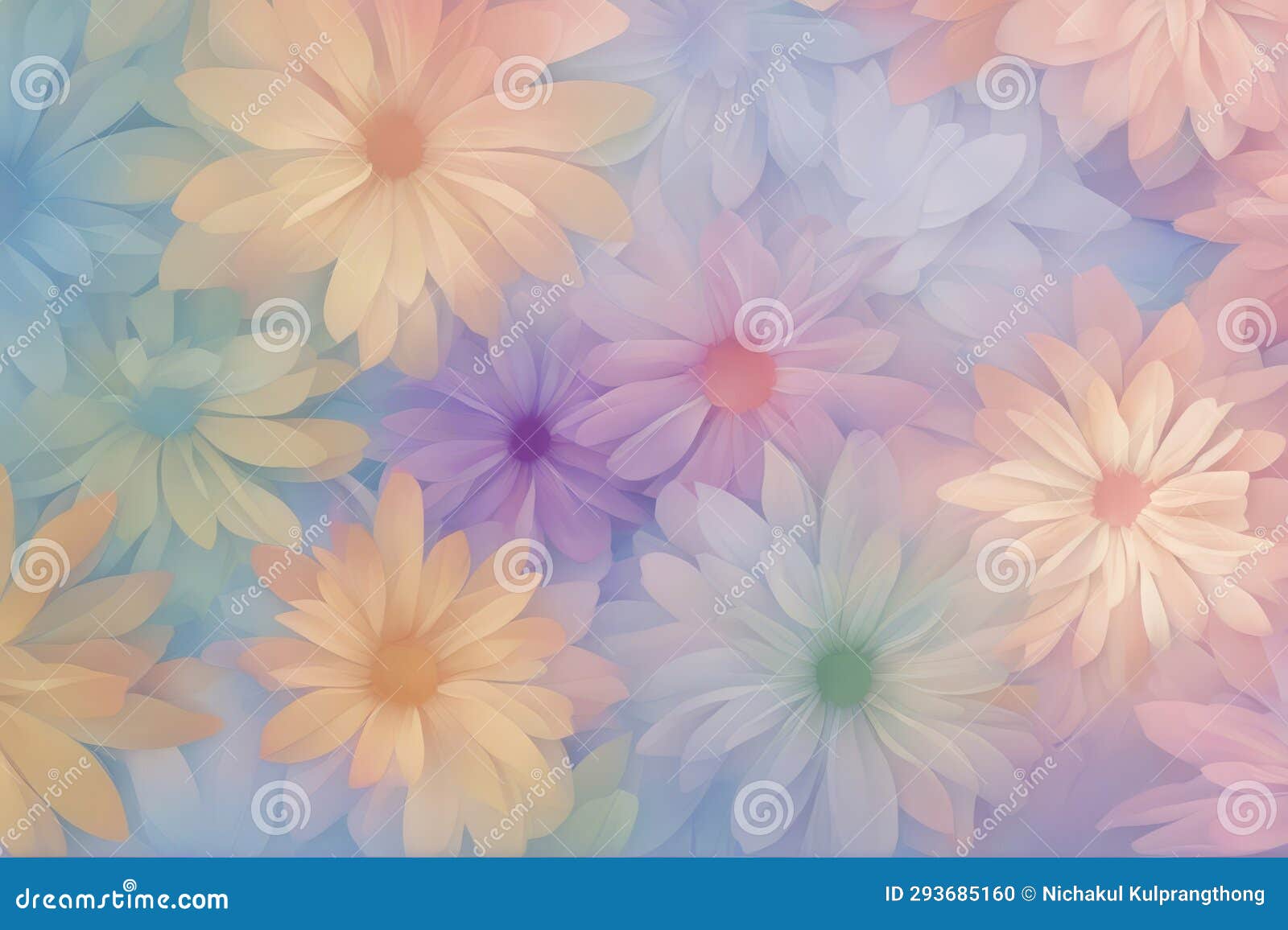Abstract Background with Flowers in Pastel Colors. Vector Illustration ...