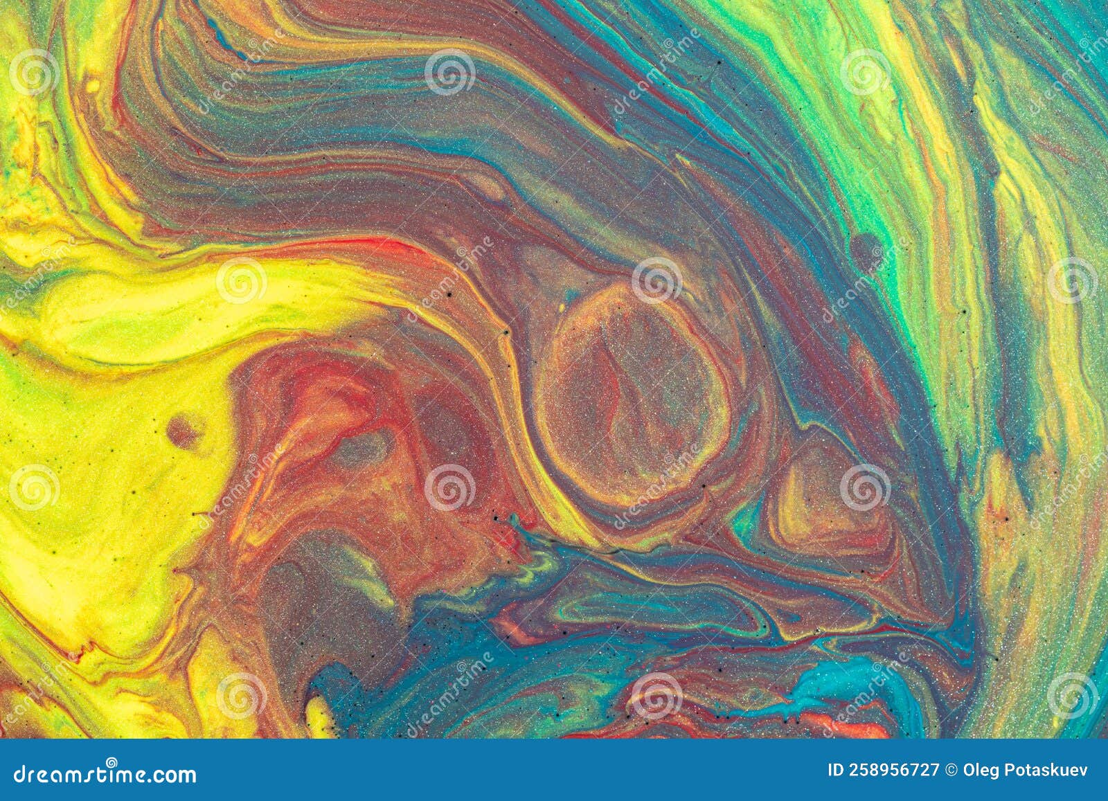 Abstract Background from Flowing Colored Liquid Paints Stock Image ...