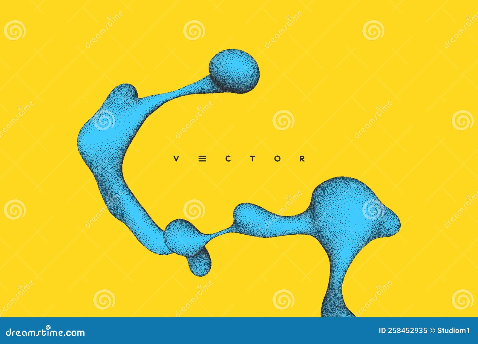 Abstract Background with Flowing Liquid Shape. 3D Fluid Graphic Element ...