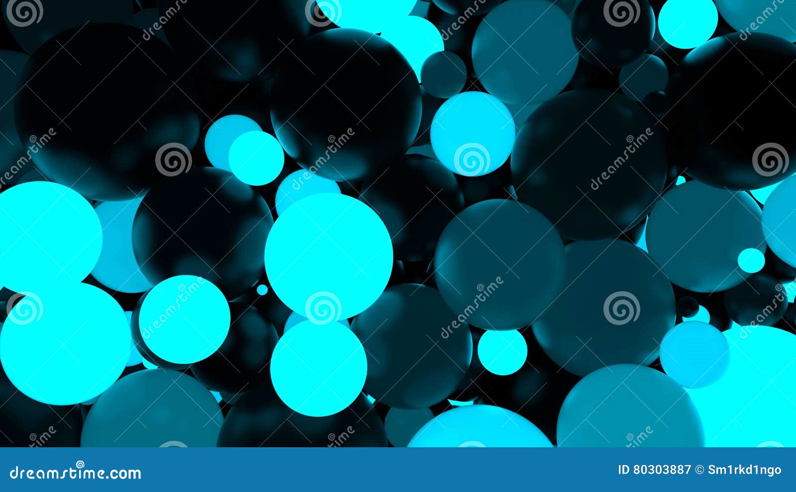 Abstract Background. Fluorescent Blue Luminous Balls. Theme Parties ...