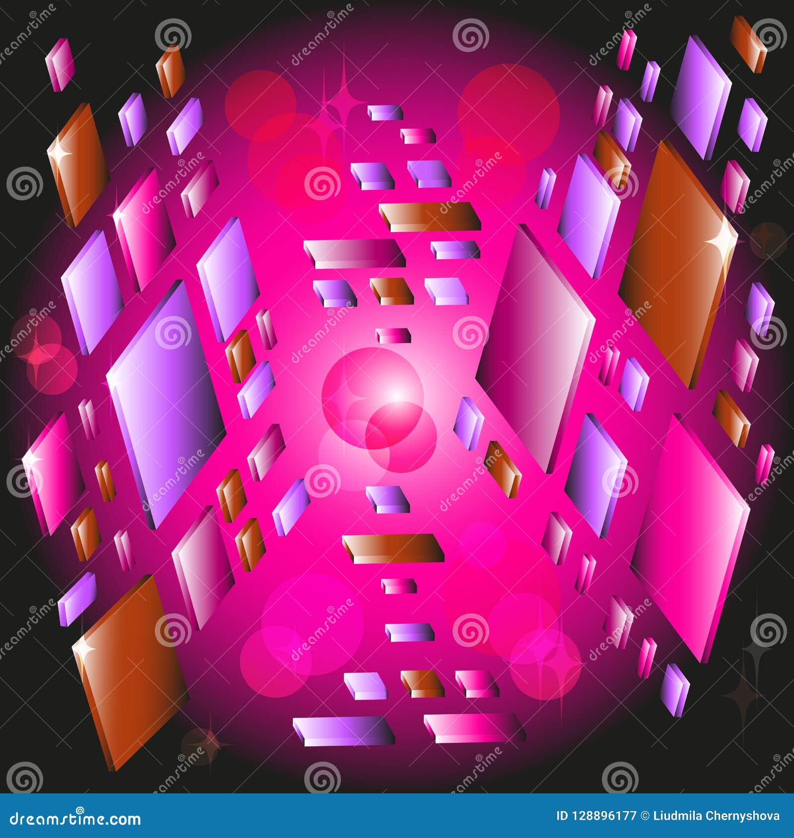Abstract Background with Flying Flat in Space. Stock Vector ...