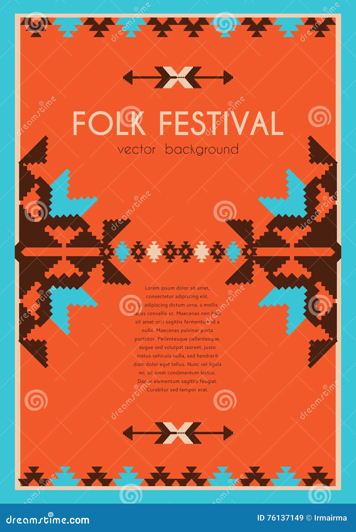 Abstract Background in Folk Style Stock Vector - Illustration of ...