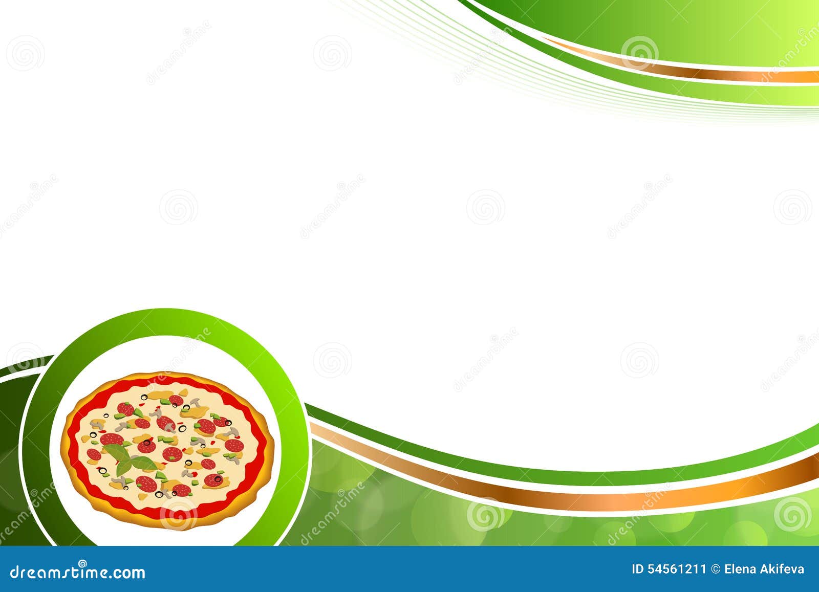 Abstract Background Food Pizza Green Yellow Orange Stock Vector ...