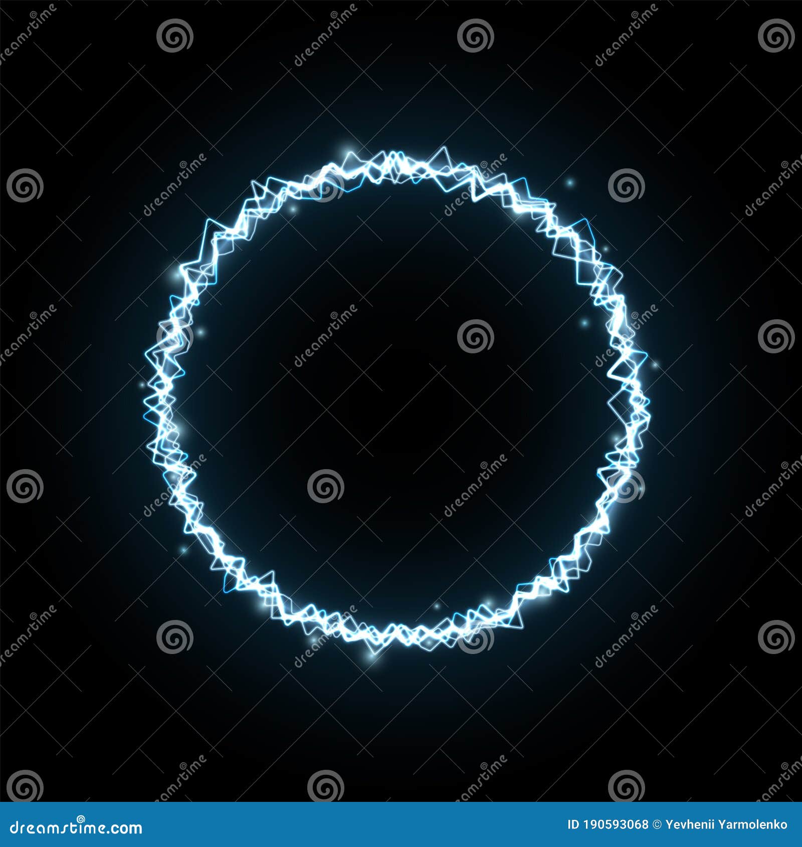Abstract Background in the Form Circle of Lightning. Vector ...