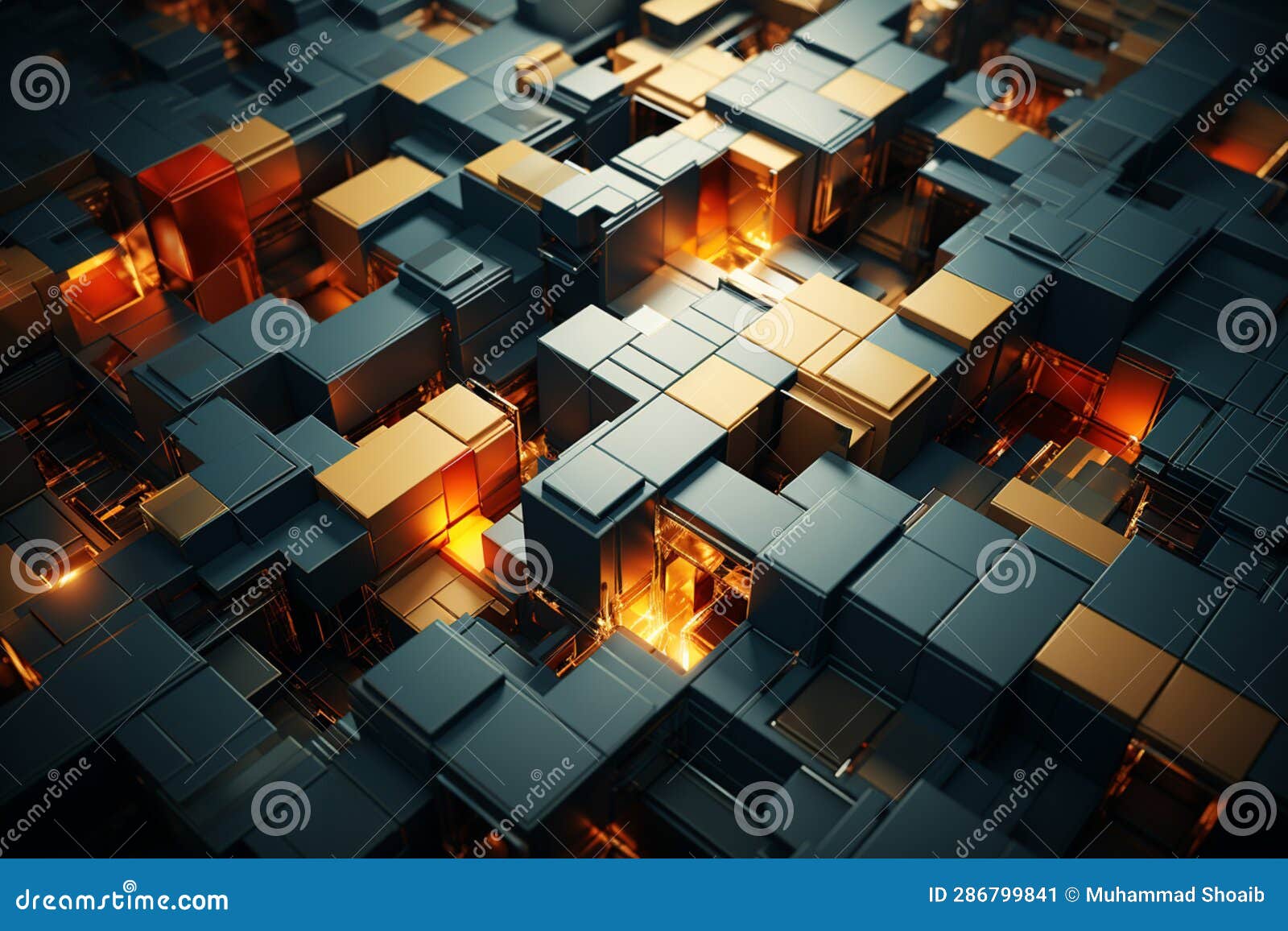Abstract Background Formed by Isometric Square Bottom View from ...