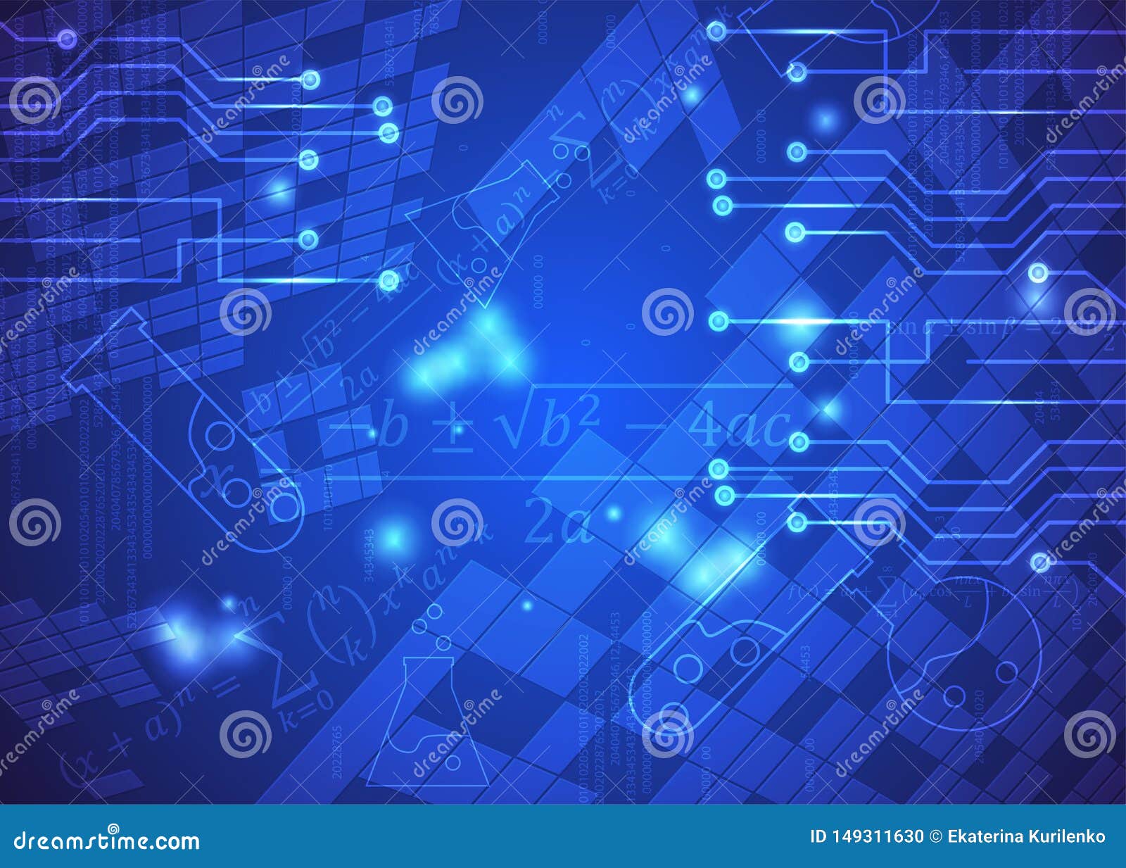 Background With Formulas, Number Equation Vector Illustration ...