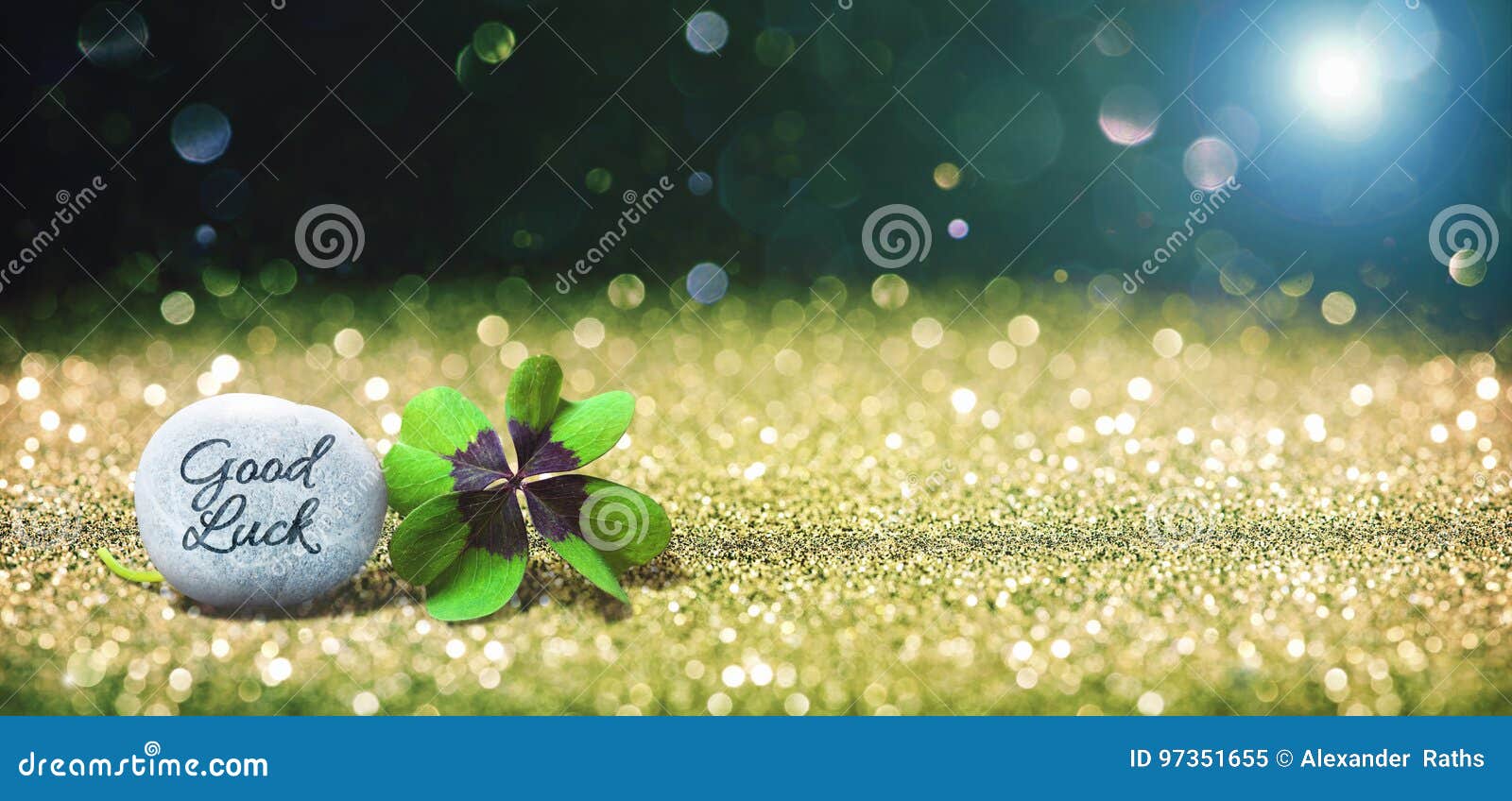 Abstract Background with Four Leaf Lucky Clover and Stone Stock Image ...