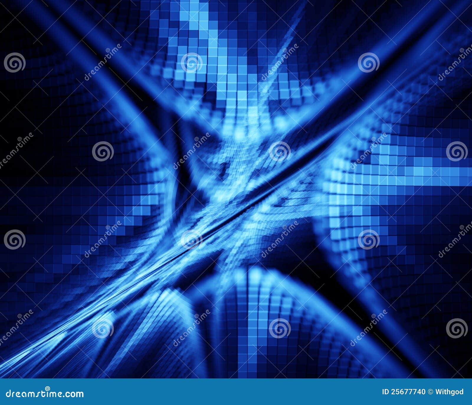 Abstract Background. Fractal Pixel Radiation Stock Illustration ...
