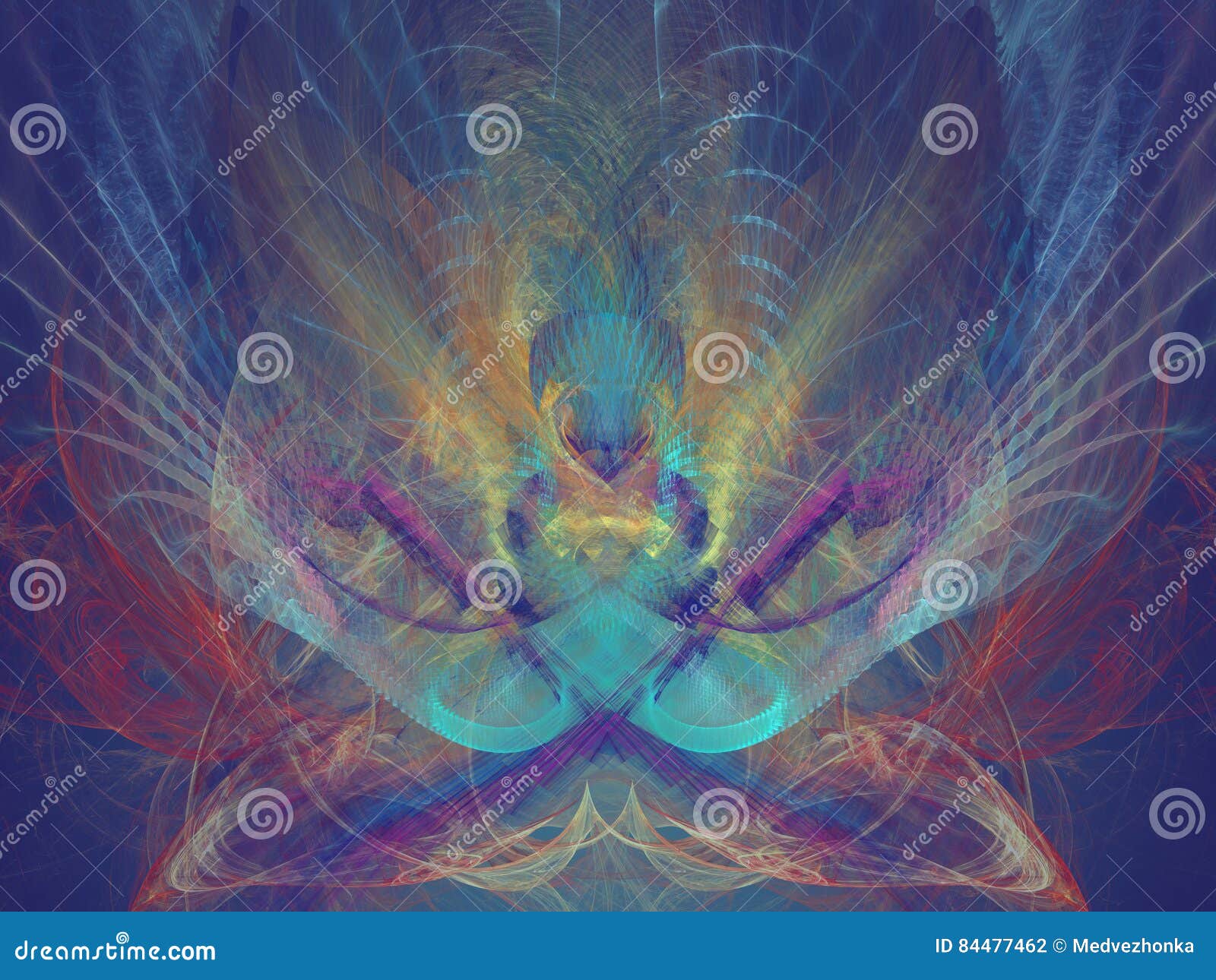 Abstract Background with Fractal Wings. Digital Collage. Stock ...